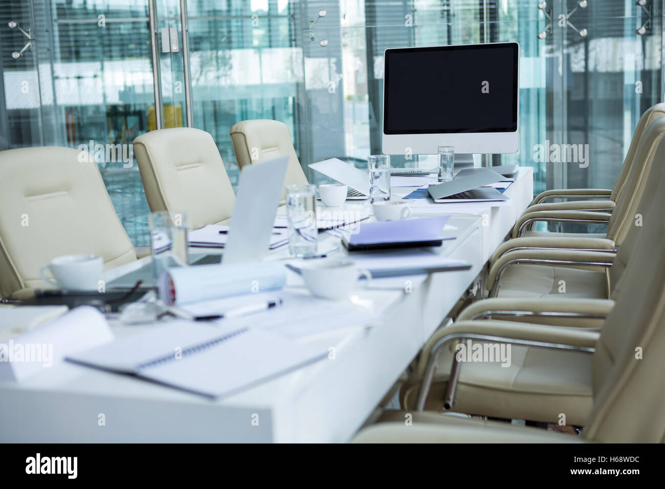 View of empty conference room Stock Photo - Alamy