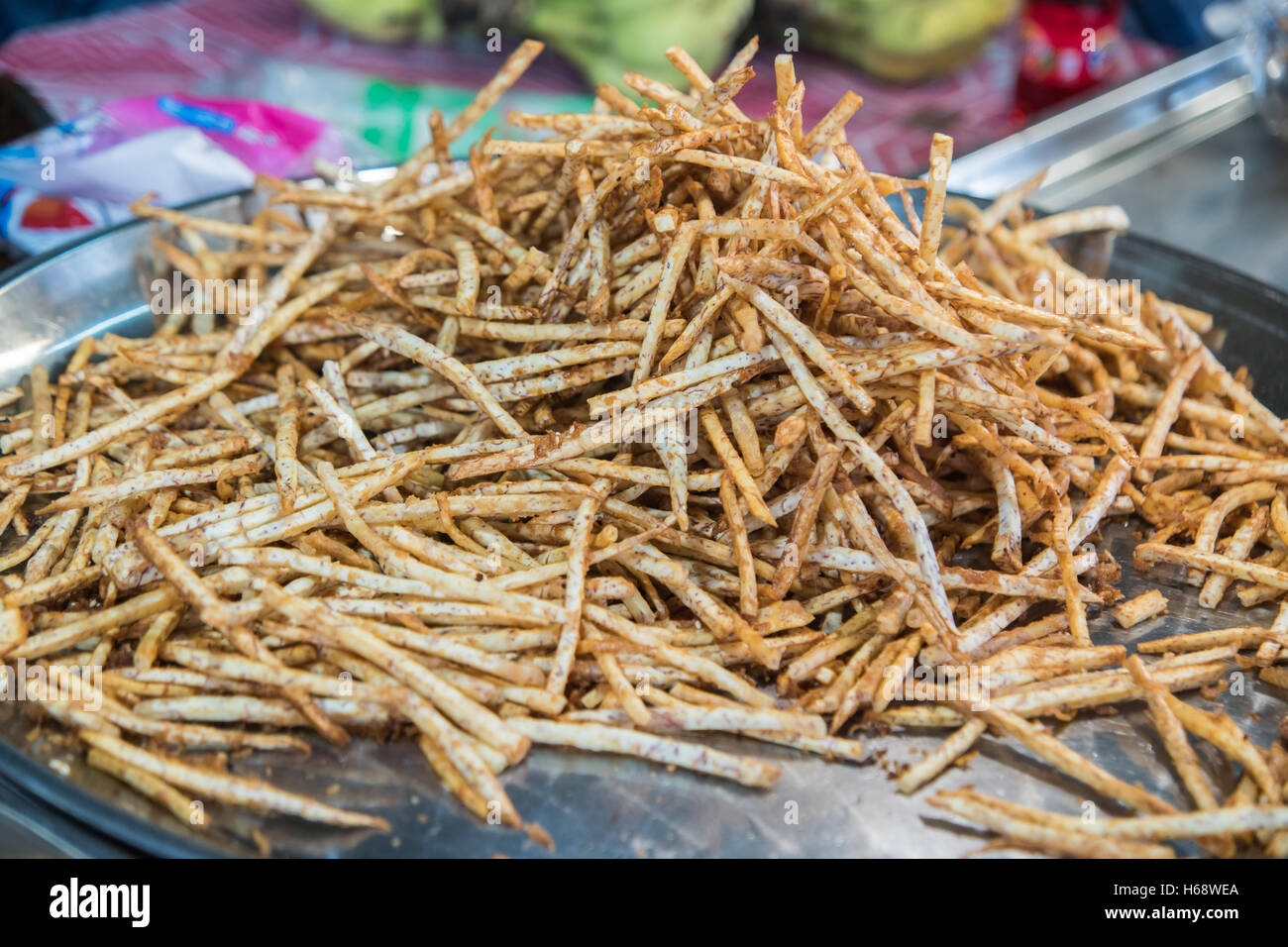 fried taro chips, Taro snacks Stock Photo - Alamy