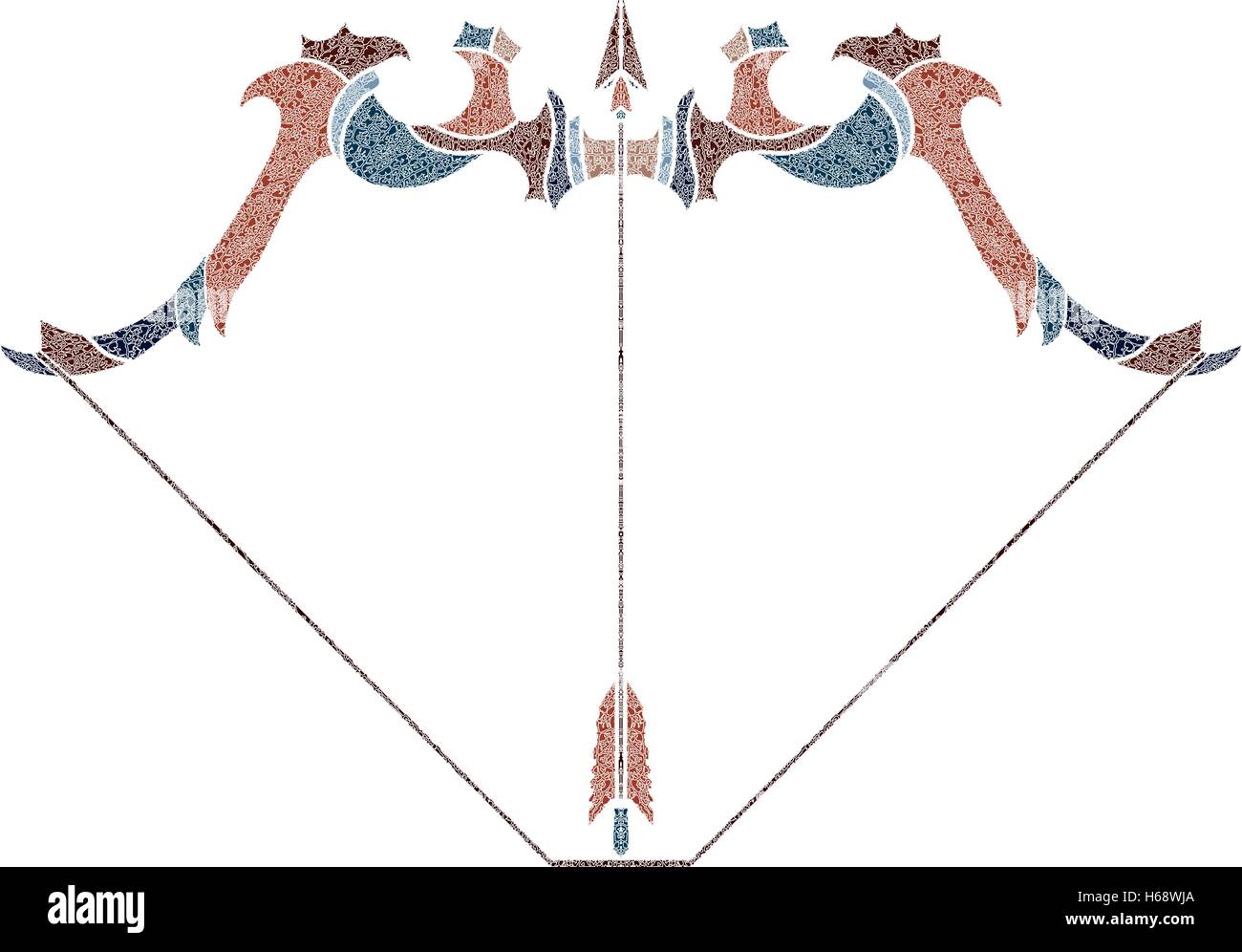 Bright bow and arrow, zodiac Sagittarius sign Stock Vector Image & Art ...