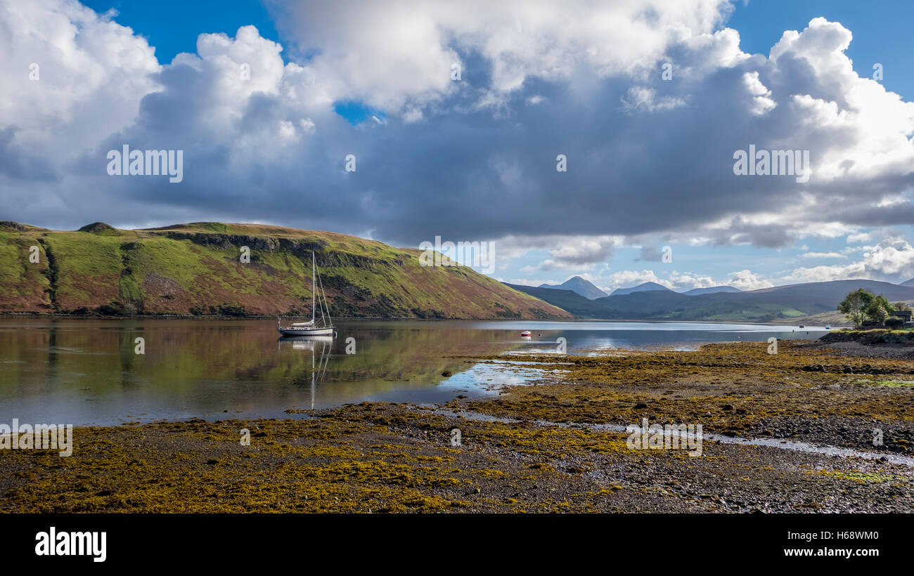 The beautiful calm waters of Loch Harport at Carbost Isle of Skye ...