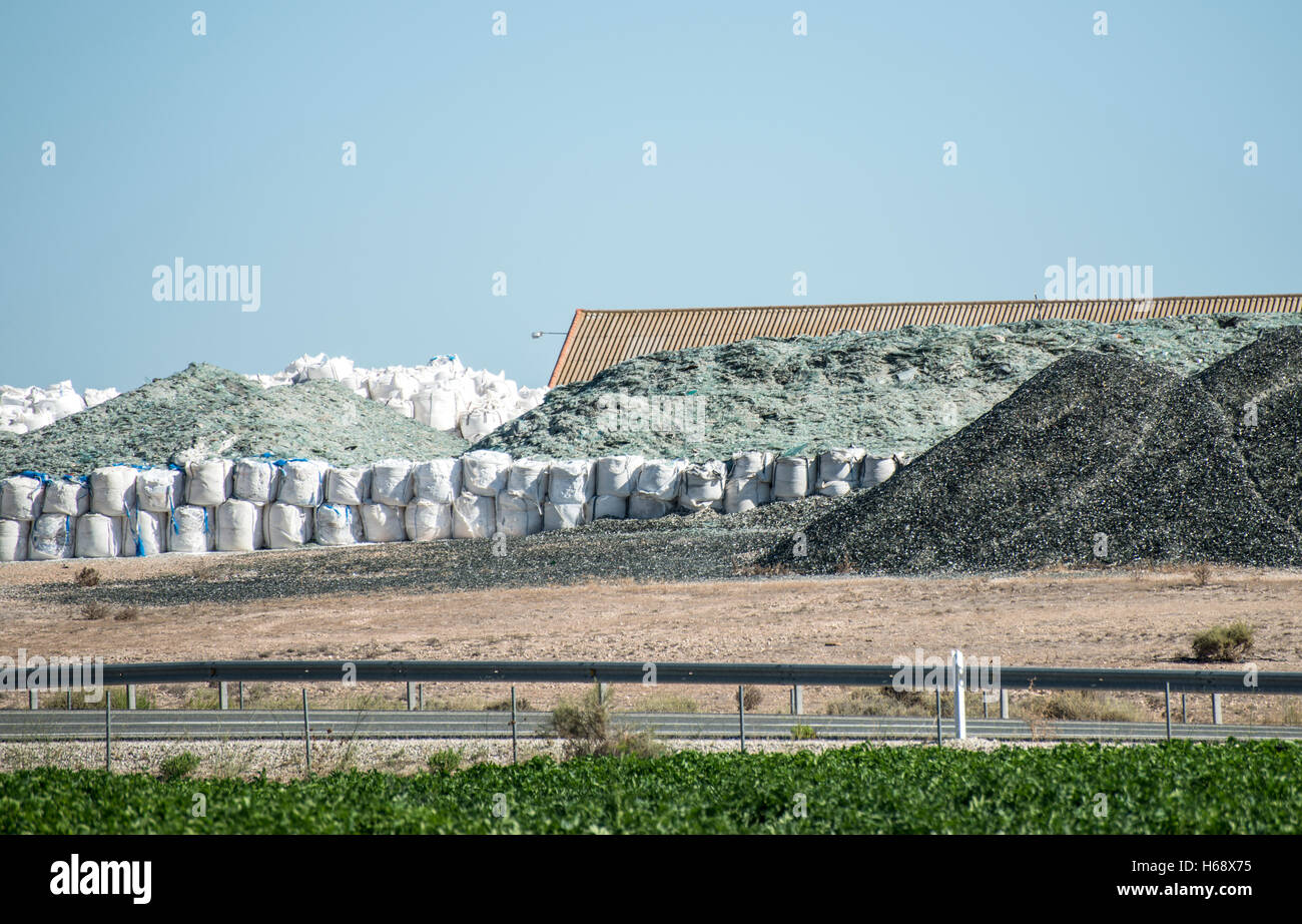 Factory for processing of glass waste Stock Photo - Alamy