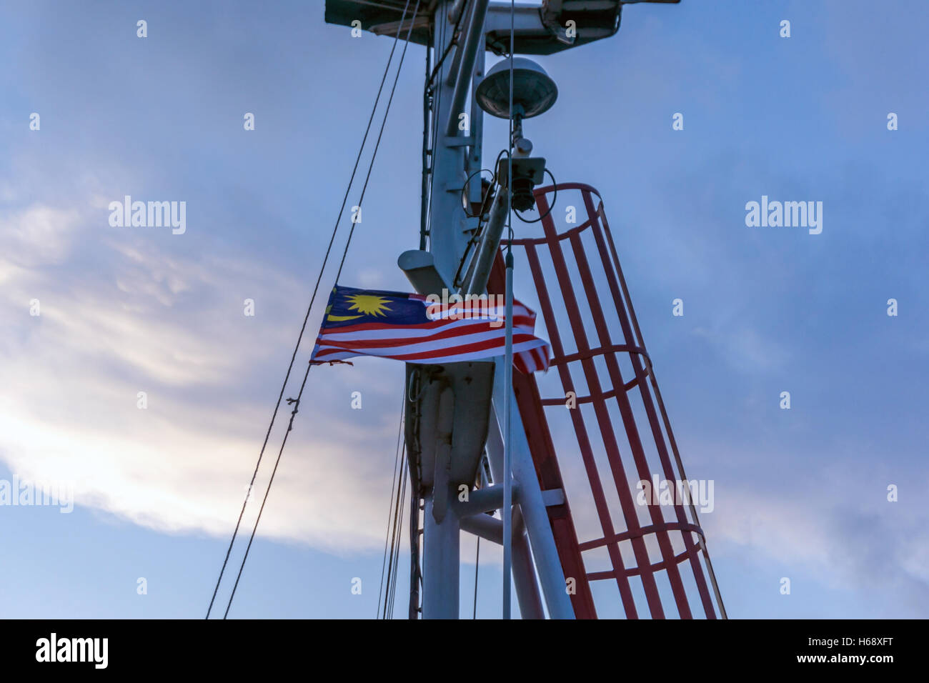 Malaysian flag at communication mast Stock Photo - Alamy