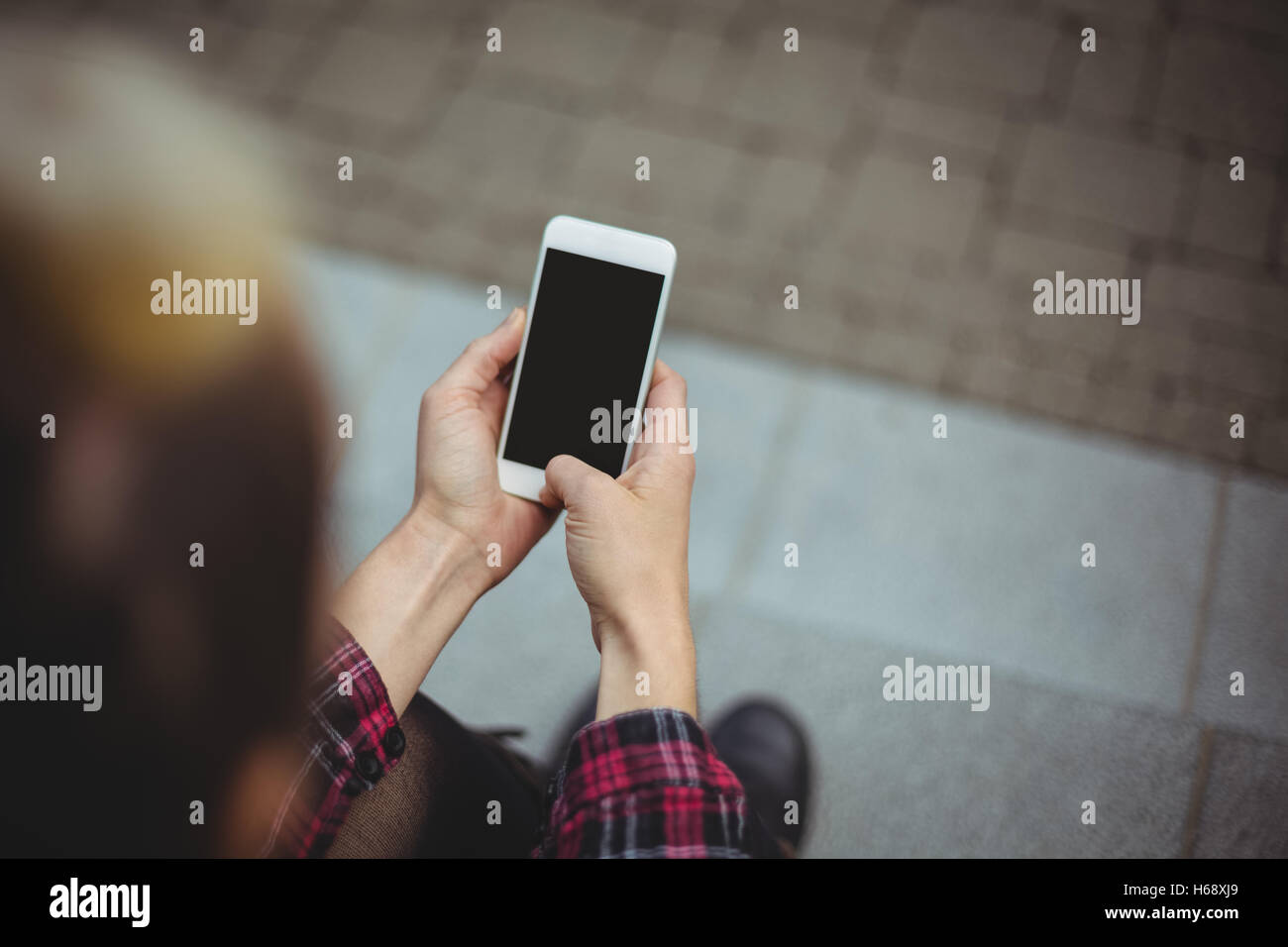 Caucasian woman using touch technology hi-res stock photography and ...