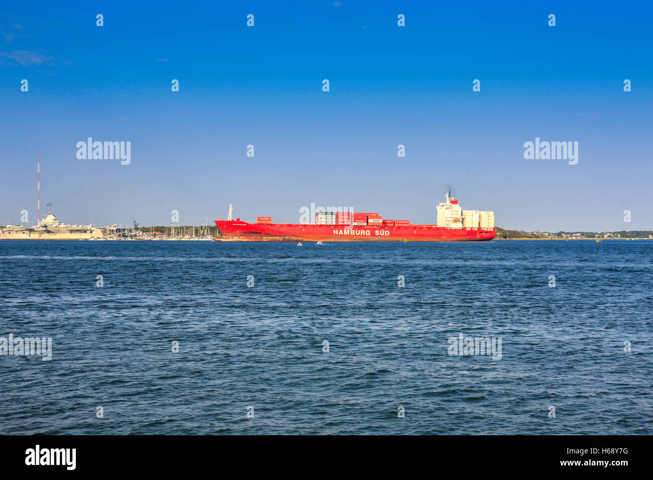 German freighter ship entering the Cooper River at Charleston, SC Stock ...