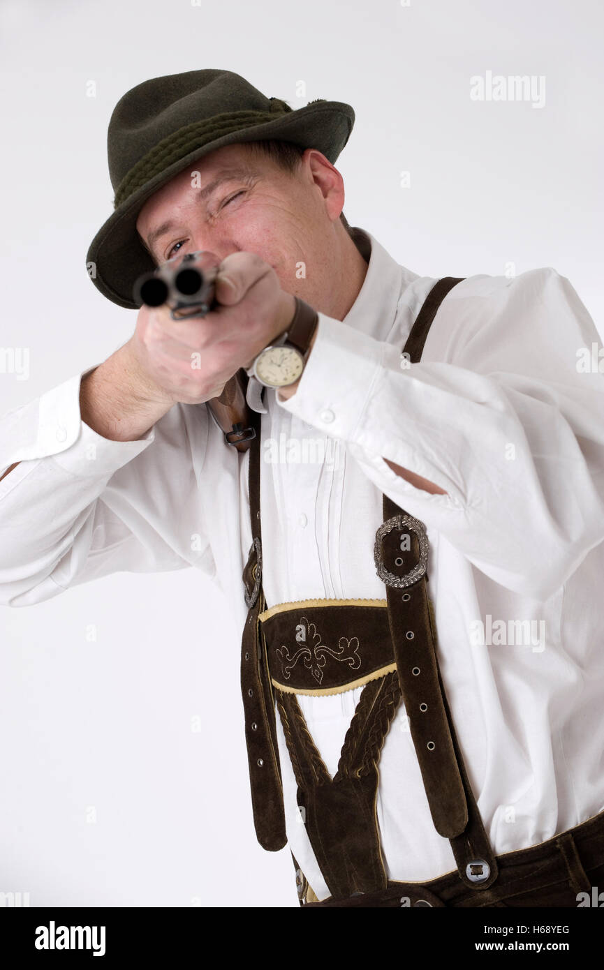 Hunter with gun Stock Photo - Alamy