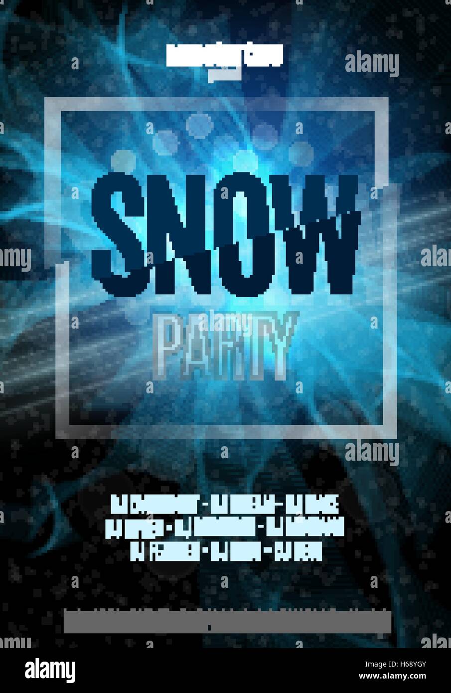 Snow Party Flyer. Abstract Winter Poster Background. Vector ...