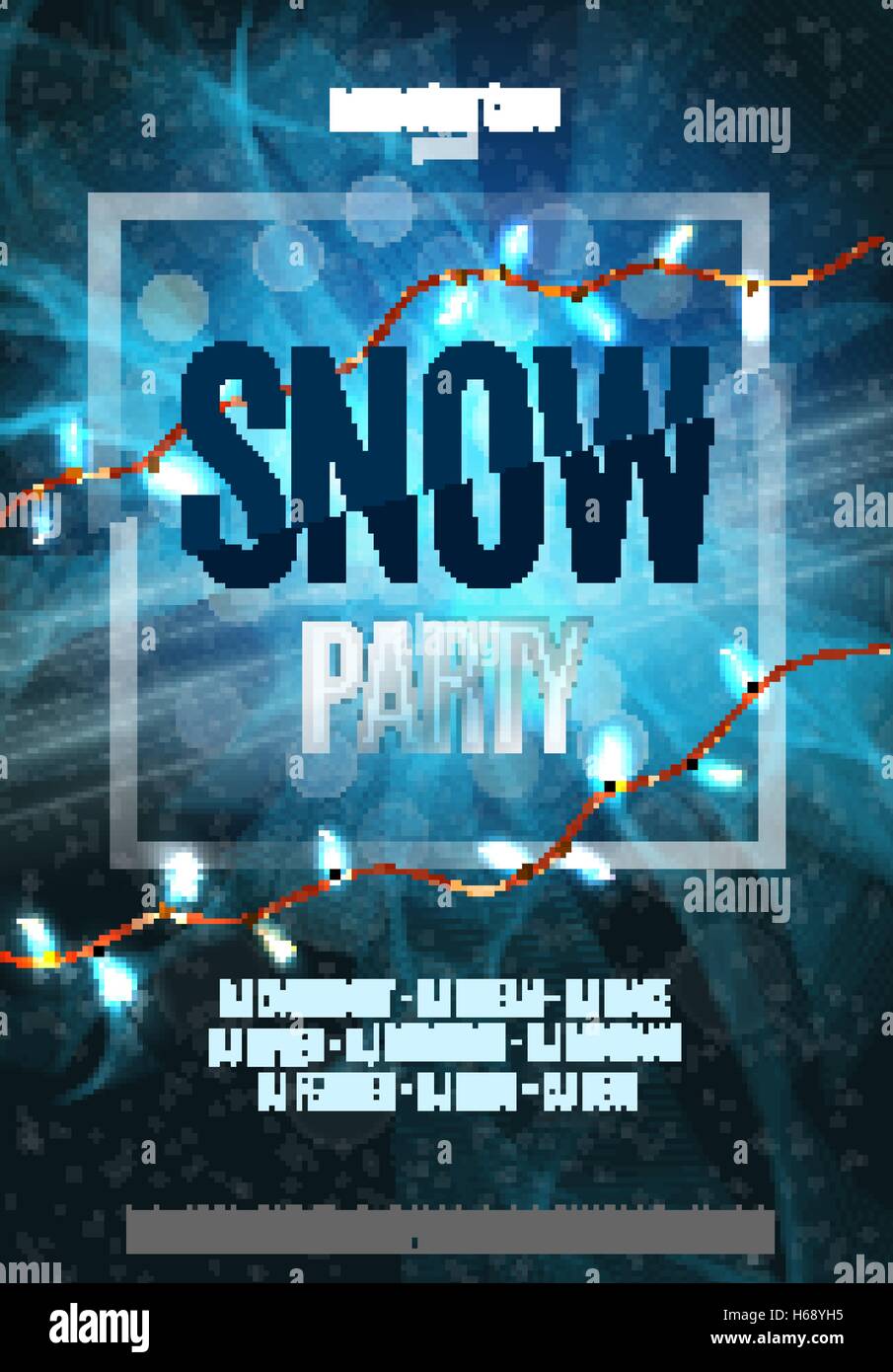 Snow Party Flyer. Abstract Winter Poster Background. Vector ...