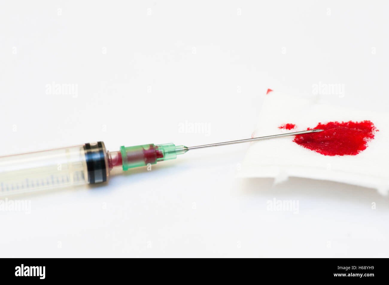 Syringe with needle and blood Stock Photo - Alamy
