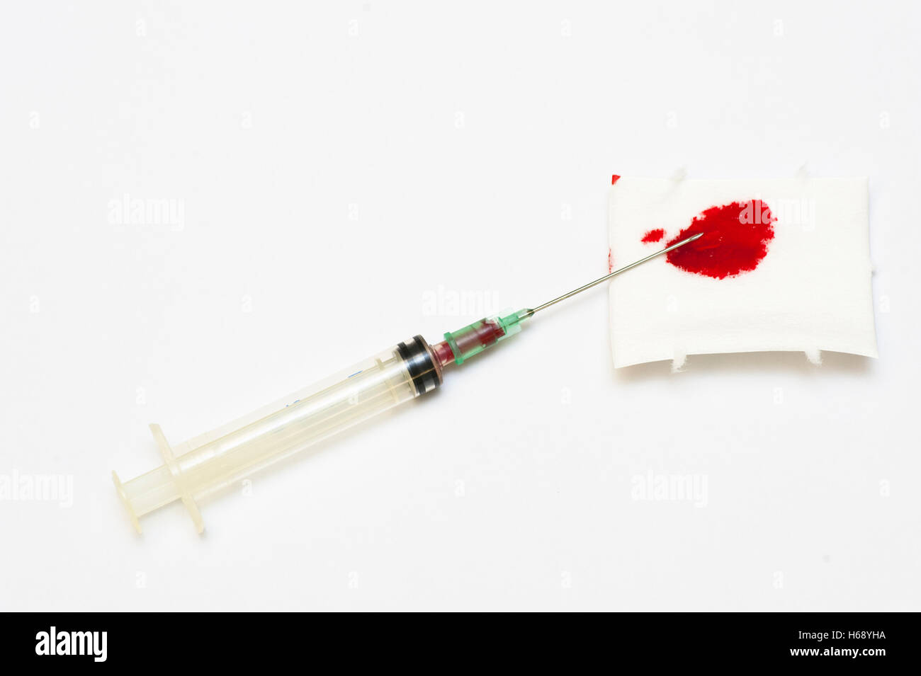Syringe with needle and blood Stock Photo - Alamy