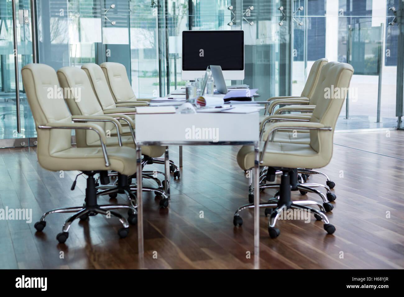 View of empty conference room Stock Photo - Alamy