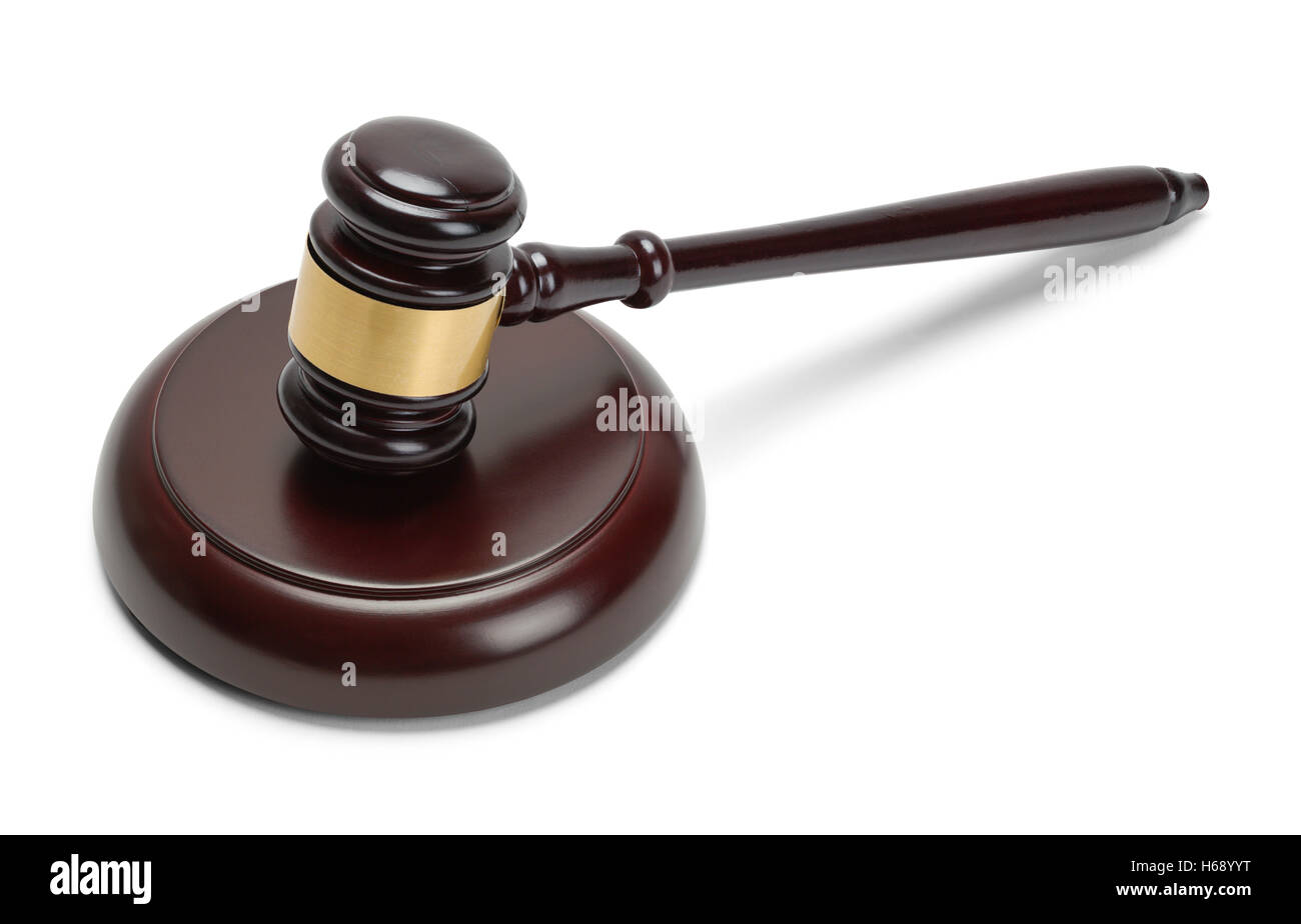 Judges Mallet Gavel Isolated on White Background Stock Photo - Alamy
