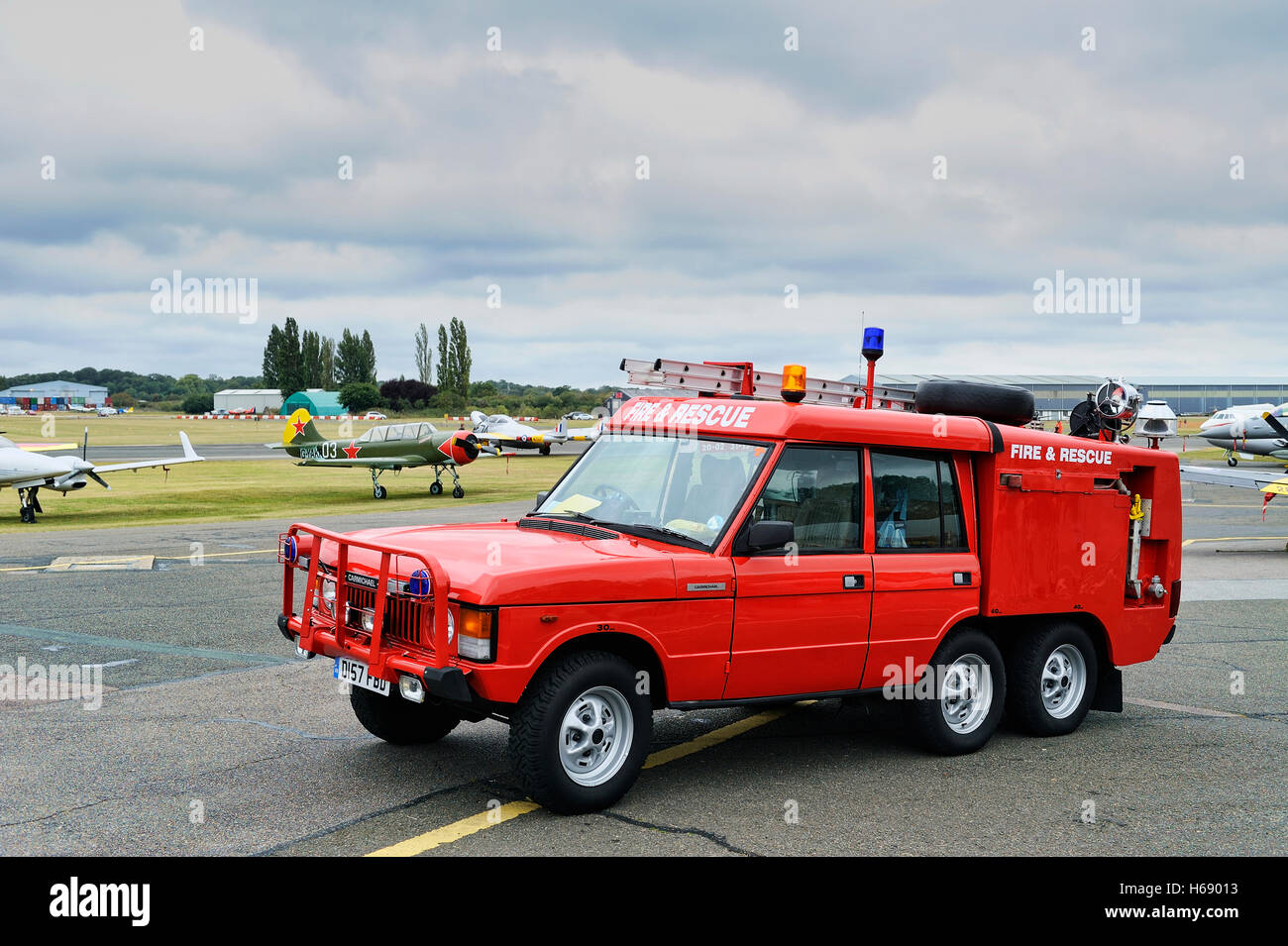 A Range Rover fire tender at North Weald Airfield, Essex, England ...