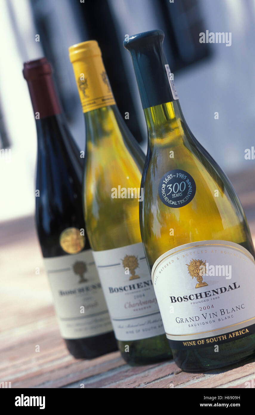 Several high-quality wines of the Boschendal winery, wine bottles ...