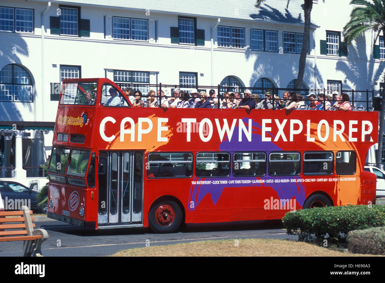 City tour with a double-decker bus, sightseeing tour, tourist, Sea ...