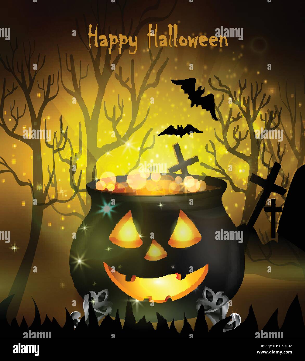 Halloween witches cauldron Stock Vector Image & Art - Alamy