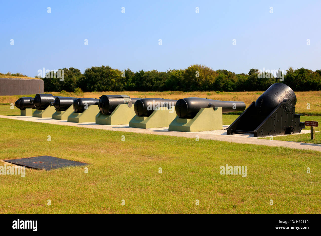 Cannon Row in the grounds of Fort Moultrie on Sullivan's Island in SC ...