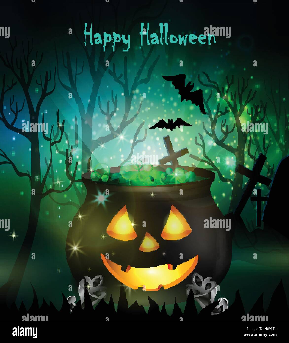 Halloween witches cauldron Stock Vector Image & Art - Alamy