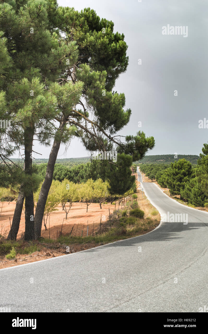 Road in the mountain. Dramatic scene Stock Photo - Alamy