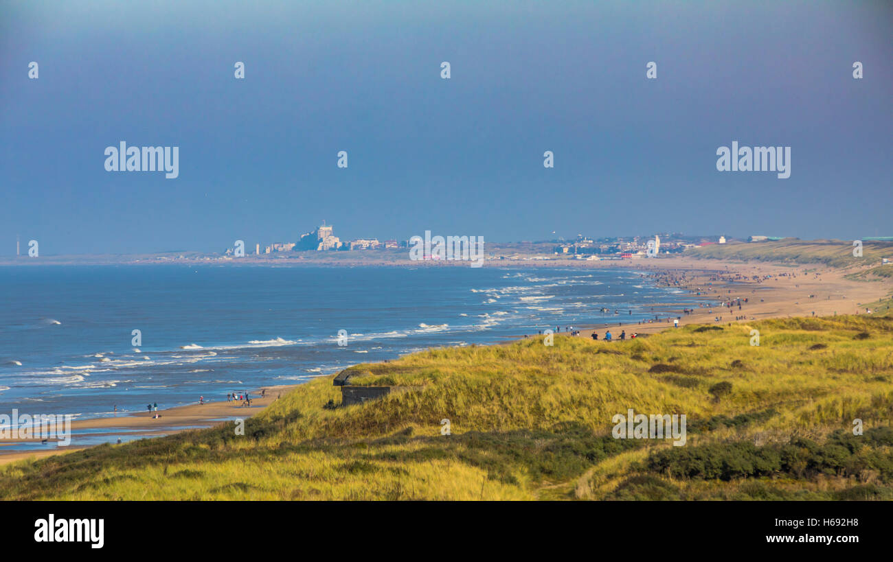 Scheveningen, The Hague, Netherlands, beach and dune landscape, view to ...