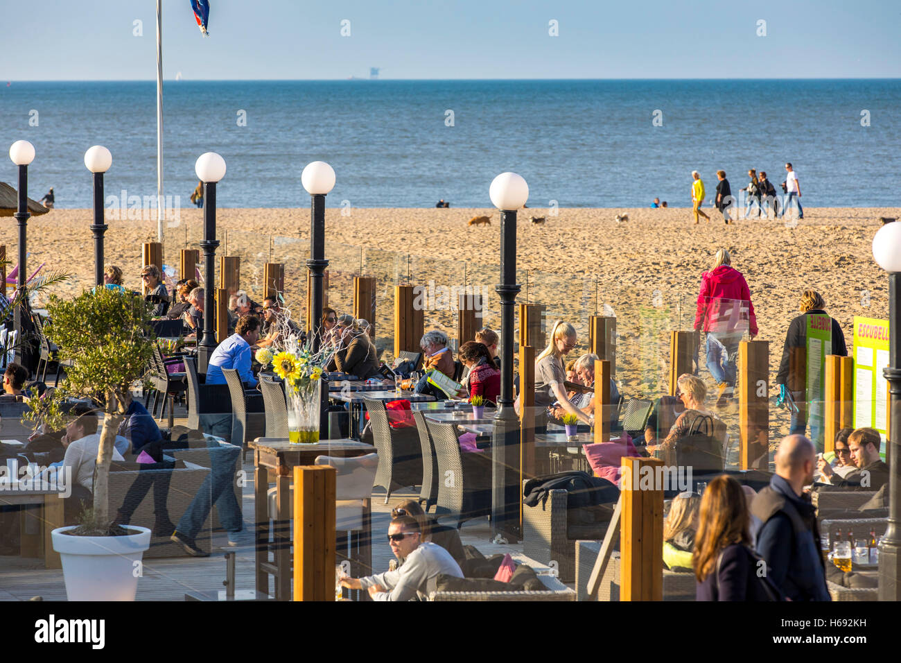 Scheveningen, The Hague, The Netherlands, beach bars and restaurants ...