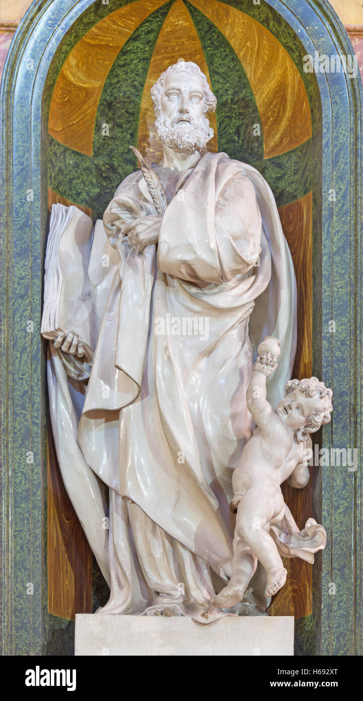 SEGOVIA, SPAIN, APRIL - 14, 2016: The carved polychrome baroque statue ...