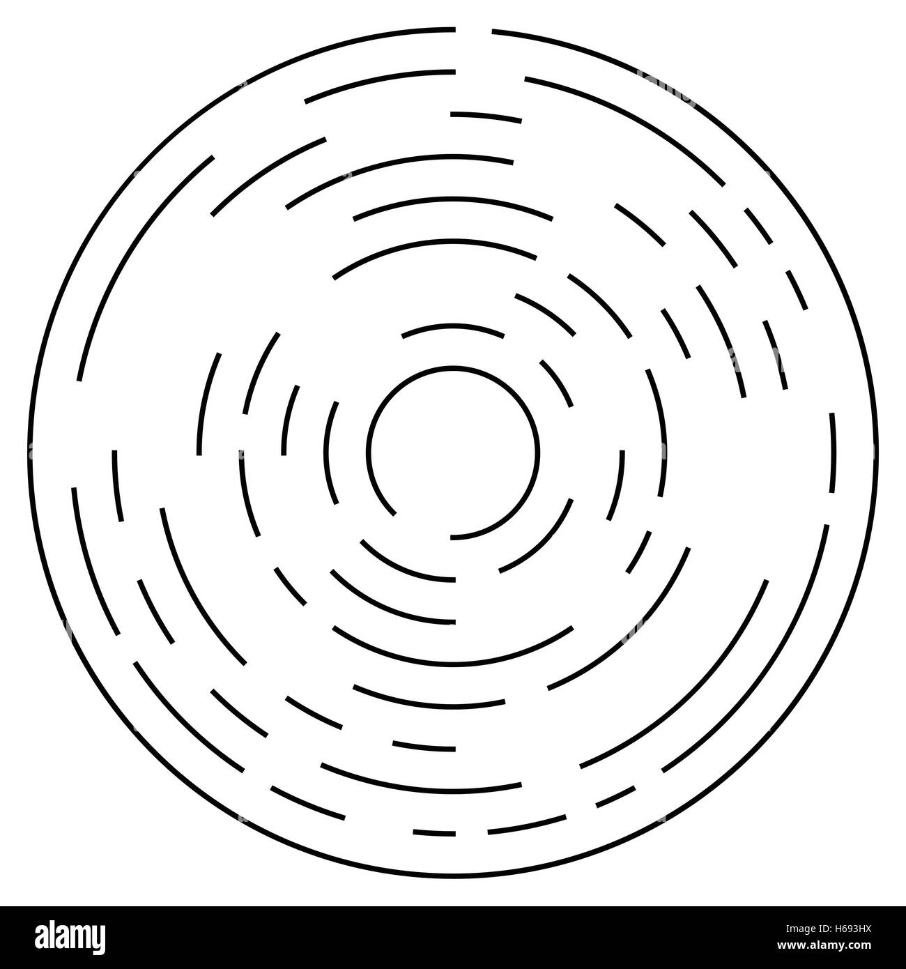 Random concentric segmented circles. Circular geometric element Stock ...