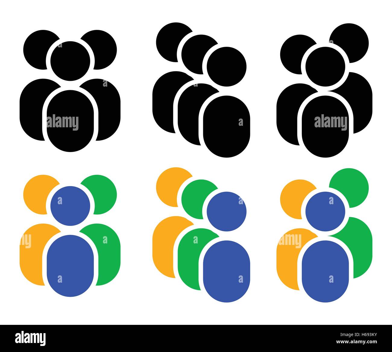 Set of character / figure symbols, icon - Three character in different ...