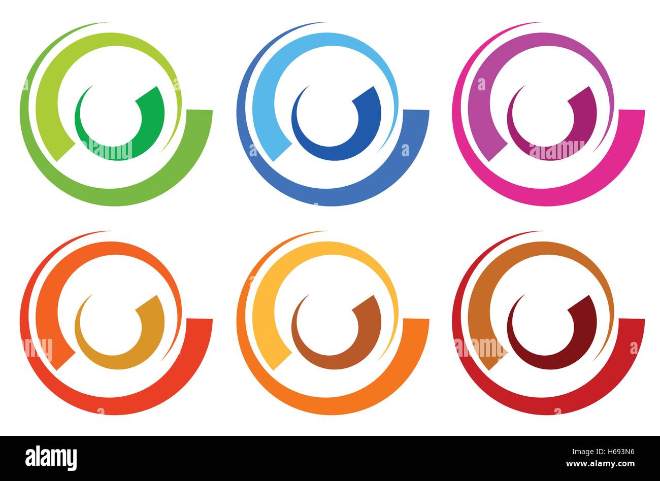 Colorful circle logo, icon templates. concentric segmented circles ...