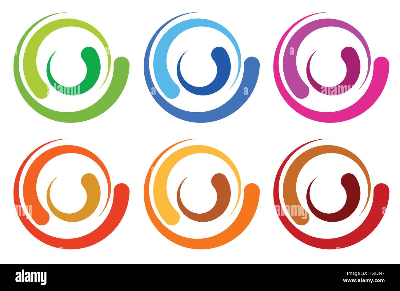 Colorful circle logo, icon templates. concentric segmented circles ...