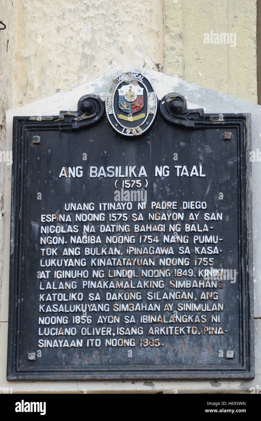 Sign on wall taal basilica hi-res stock photography and images - Alamy