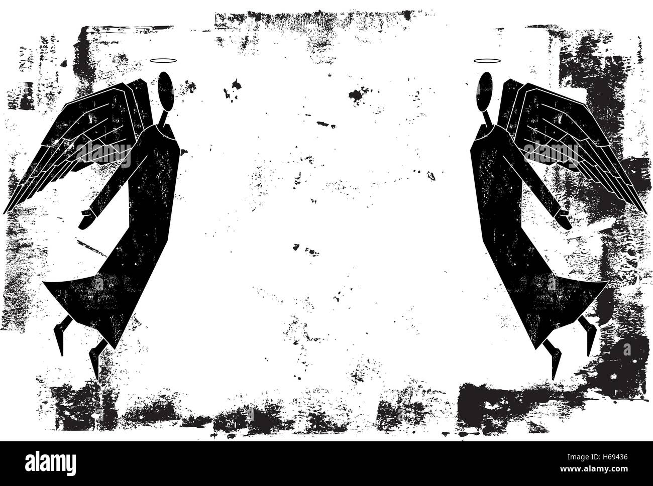 Angels background Two angels over a textured background Stock Vector ...