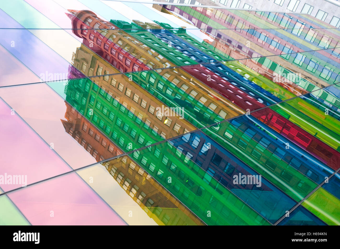 Colored glass building Stock Photo - Alamy