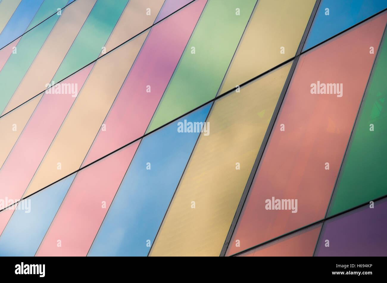 Colored glass building Stock Photo - Alamy