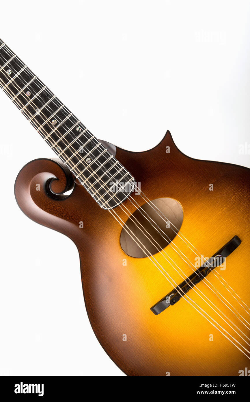 Mandolin on white backgroun, front view Stock Photo - Alamy