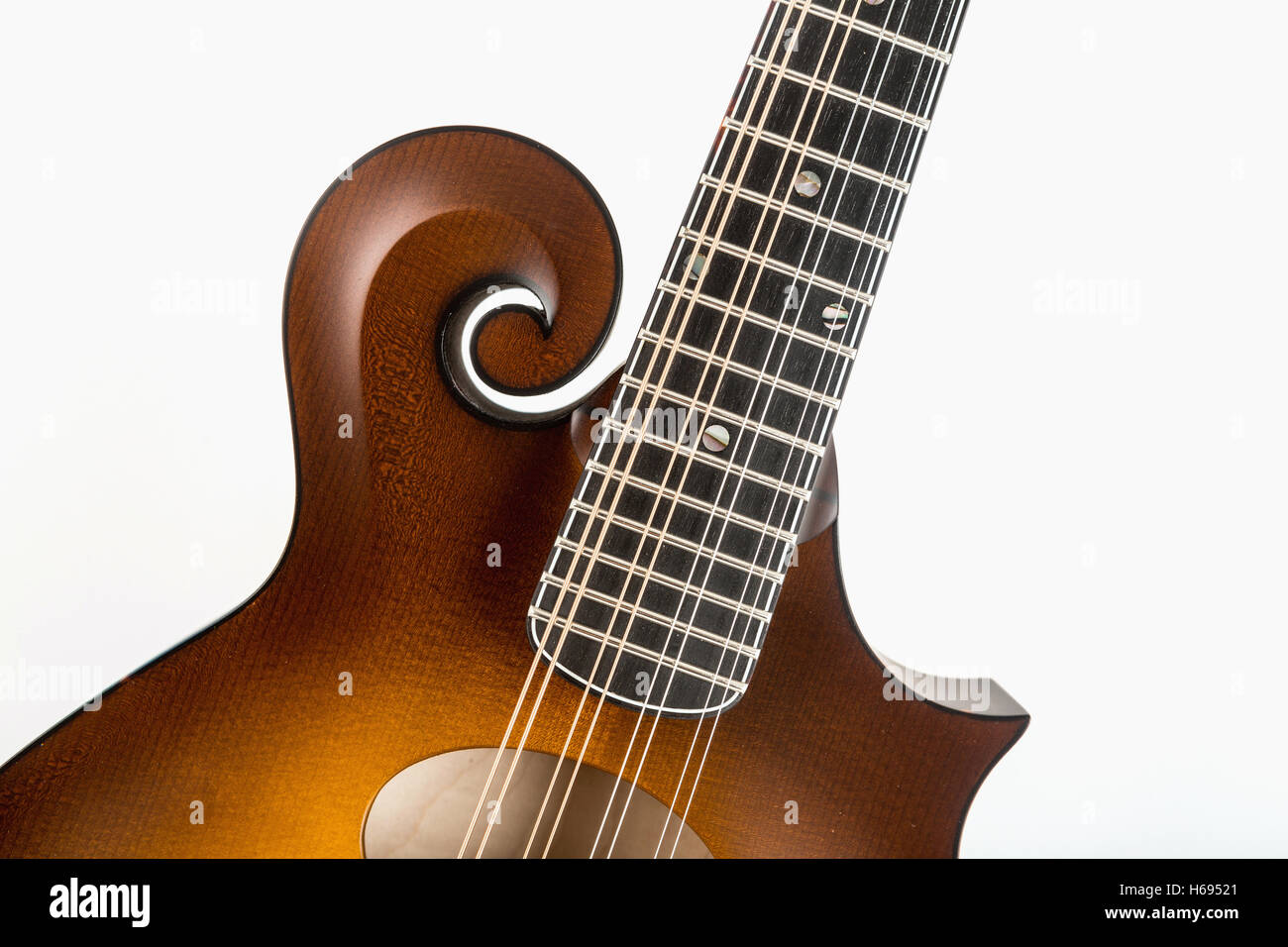 Mandolin on white backgroun, front view Stock Photo - Alamy