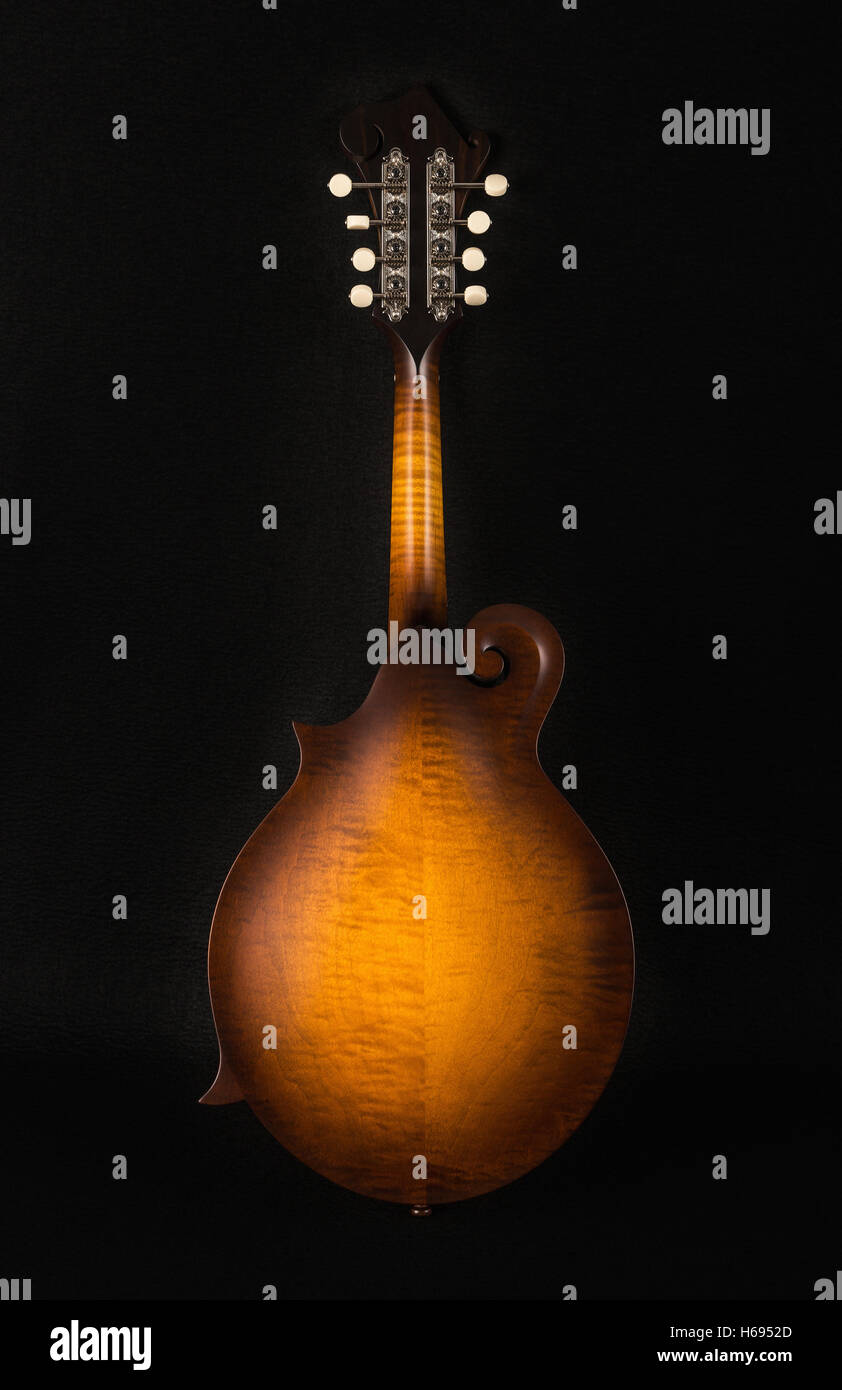 Mandolin on black backgroun, front view Stock Photo - Alamy