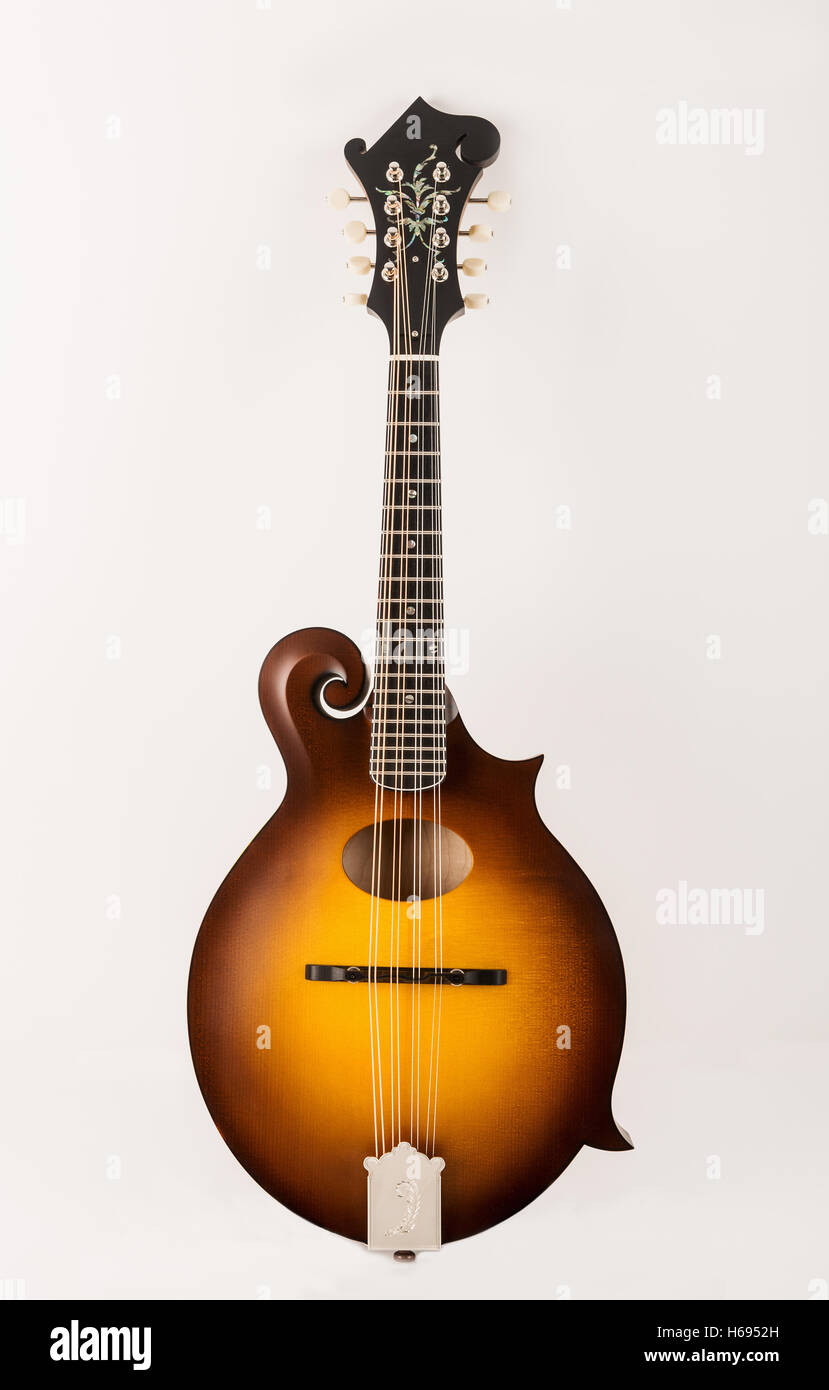 Mandolin on white backgroun, front view Stock Photo - Alamy