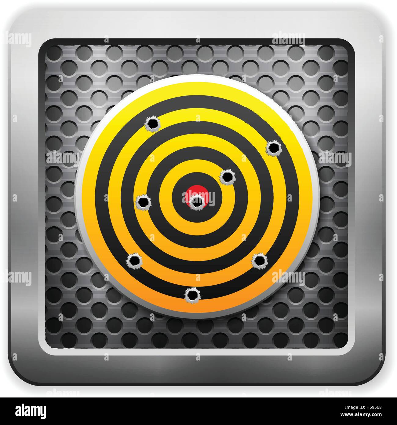 Metal grid icon with target on a white background Stock Vector Image ...