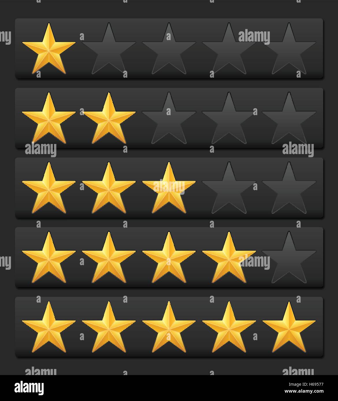 Golden stars rating on a black background Stock Vector Image & Art - Alamy