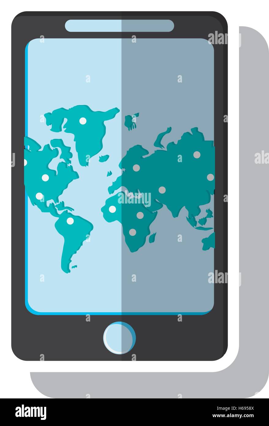Map inside smartphone of travel concept Stock Vector Image & Art - Alamy