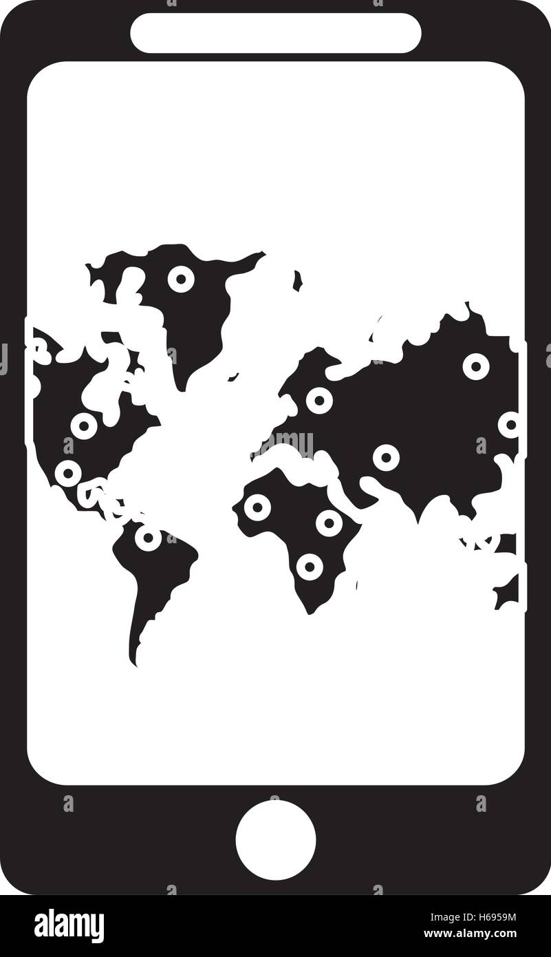 Map inside smartphone of travel concept Stock Vector Image & Art - Alamy