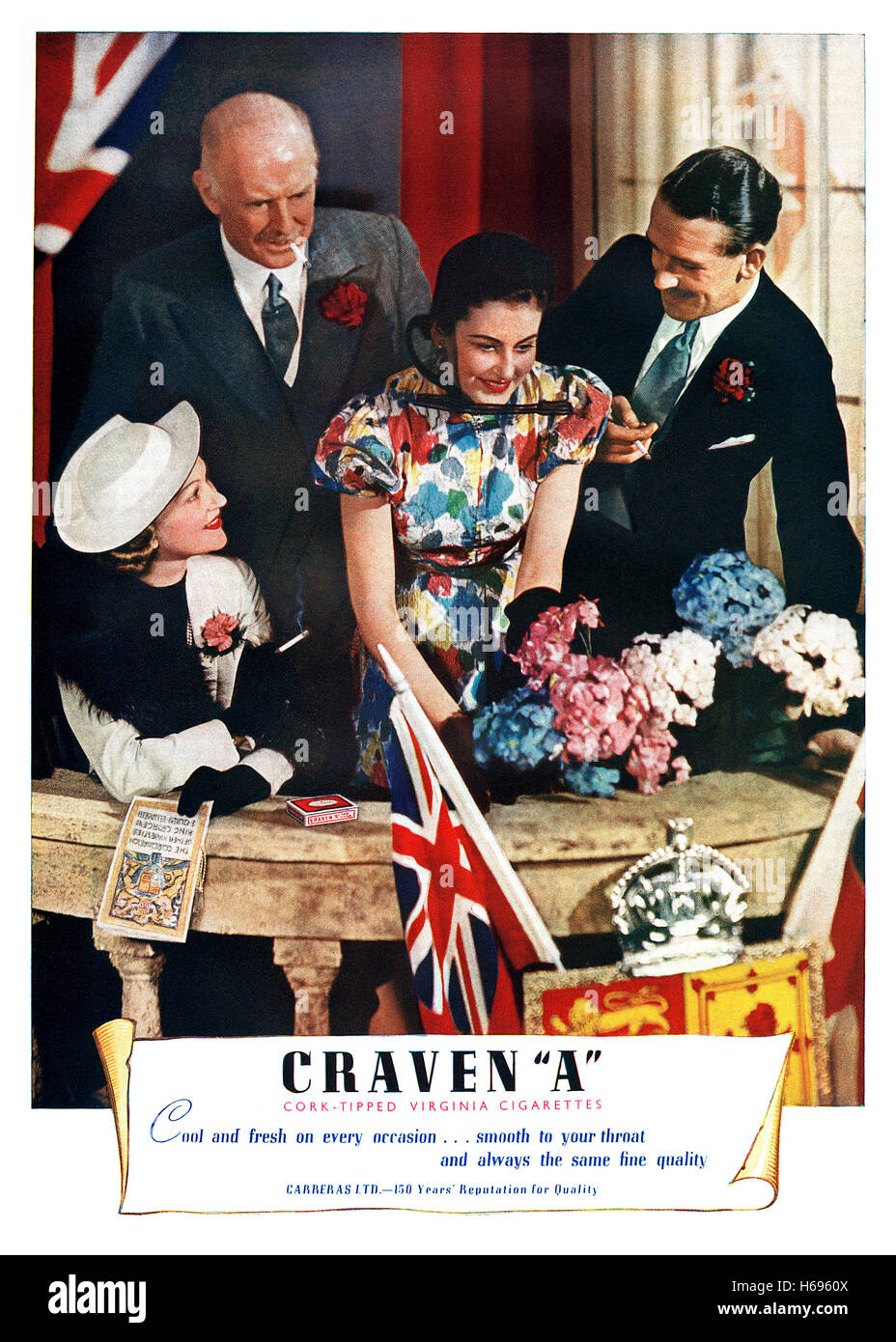 1937 British advertisement for Craven 'A' cigarettes Stock Photo - Alamy