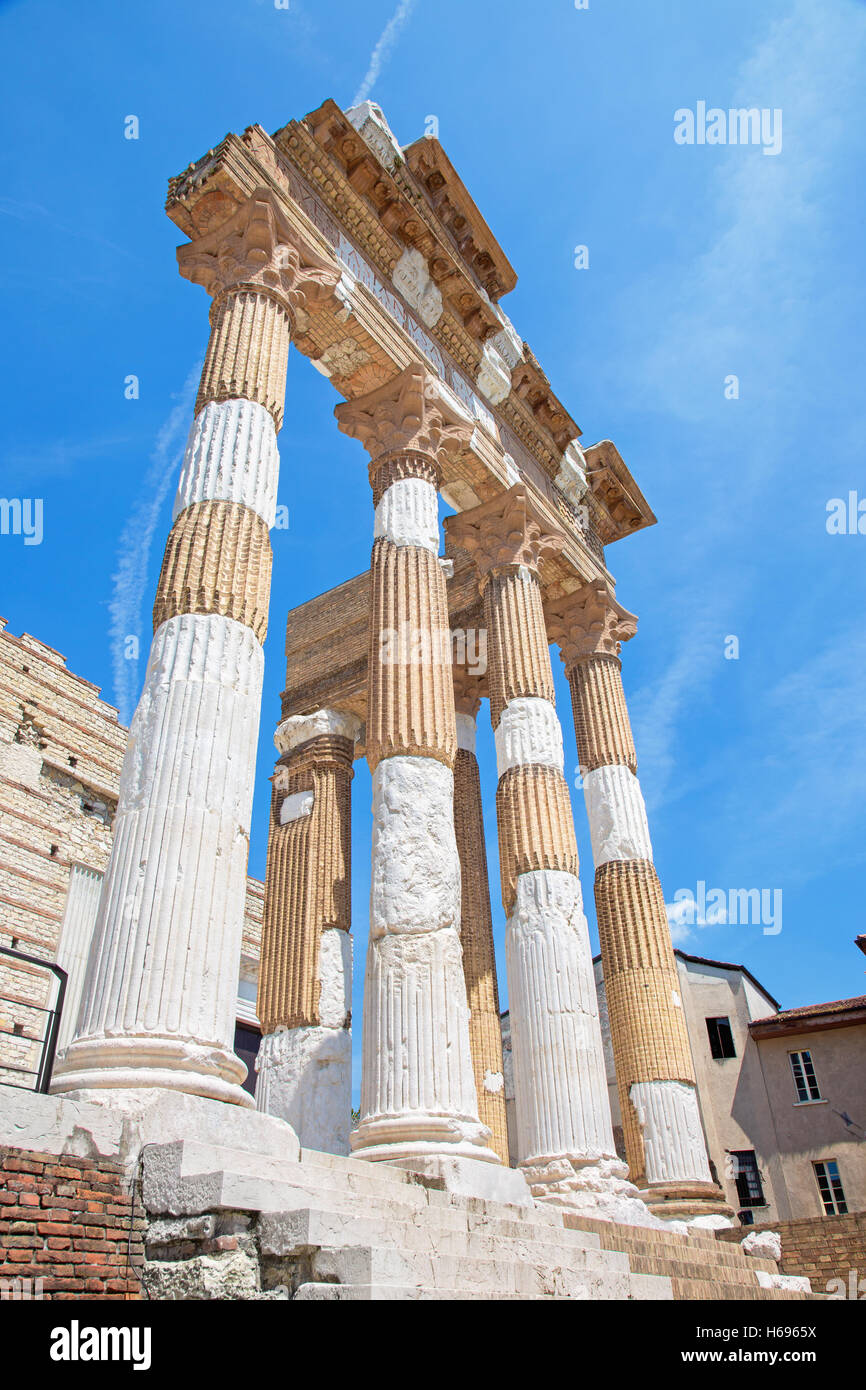 Brescia - The roman ruins of Capitolium Stock Photo - Alamy