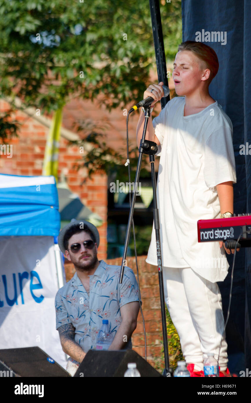Aaron Floyd, performing, watched by Matt Cardle, at the Annual Music ...