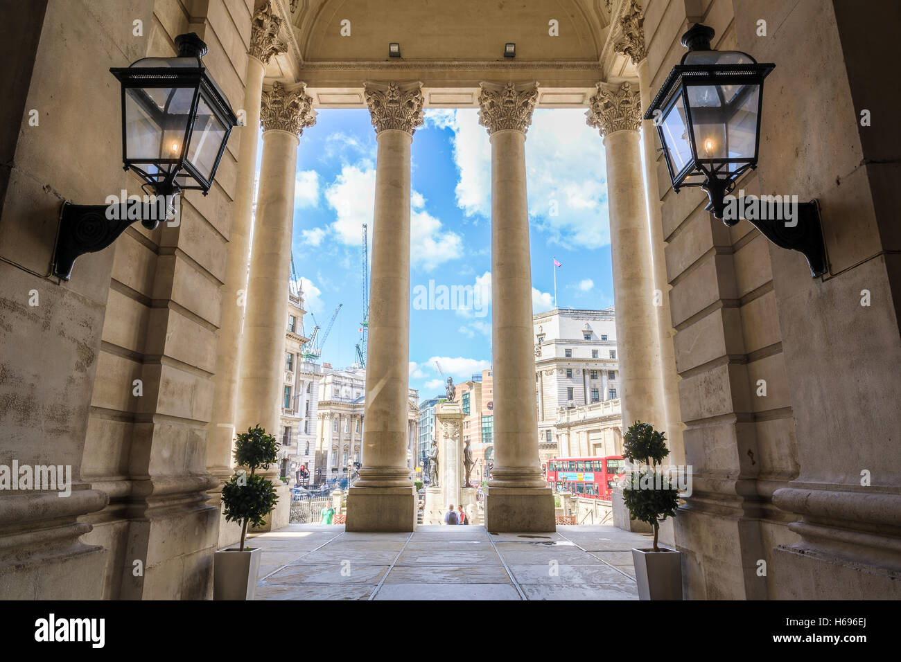 London, UK - August 06, 2016 - Bank junction viewed from Royal Exchange ...