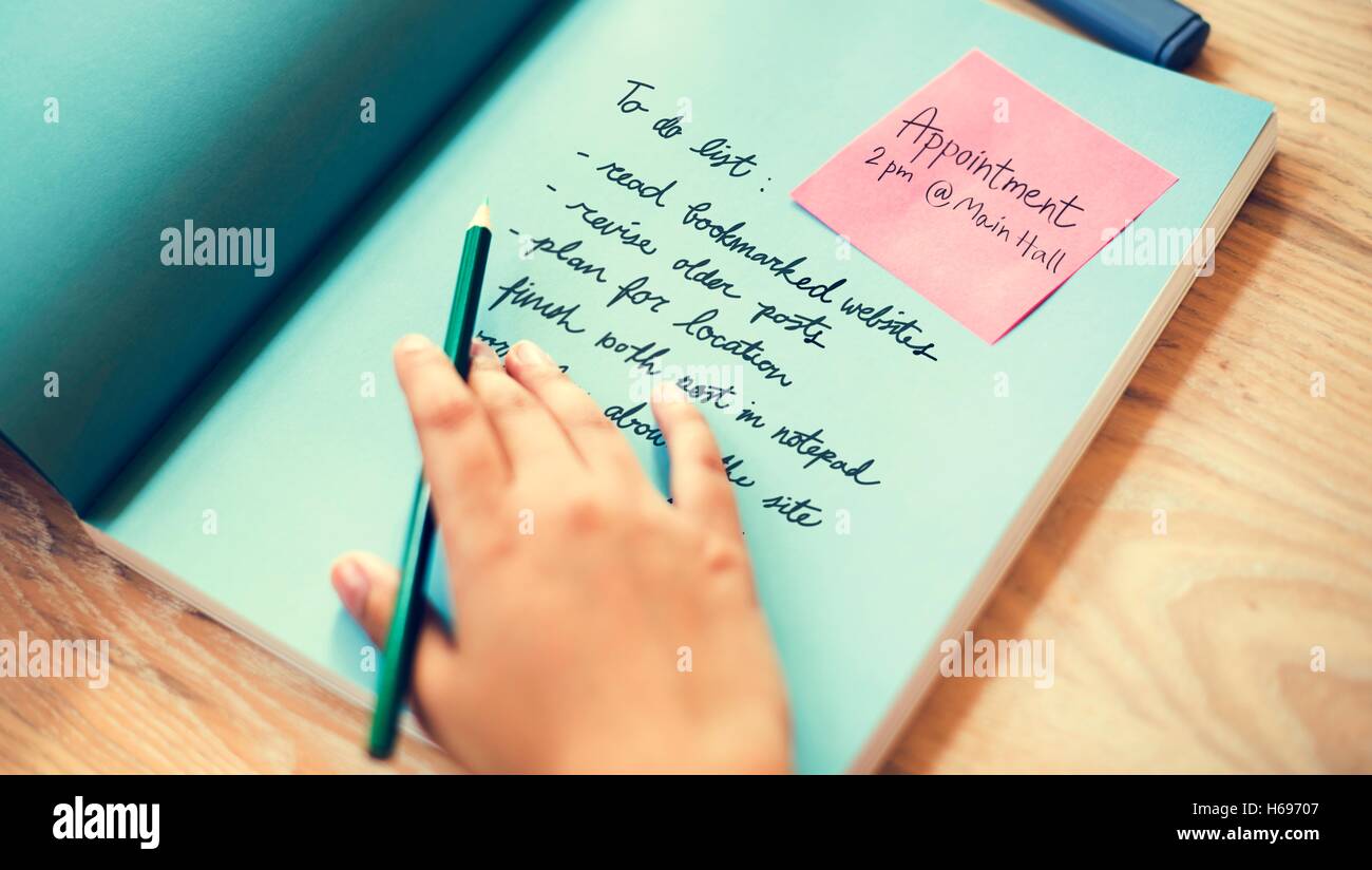 Planner Schedule Appointment Writing Concept Stock Photo - Alamy