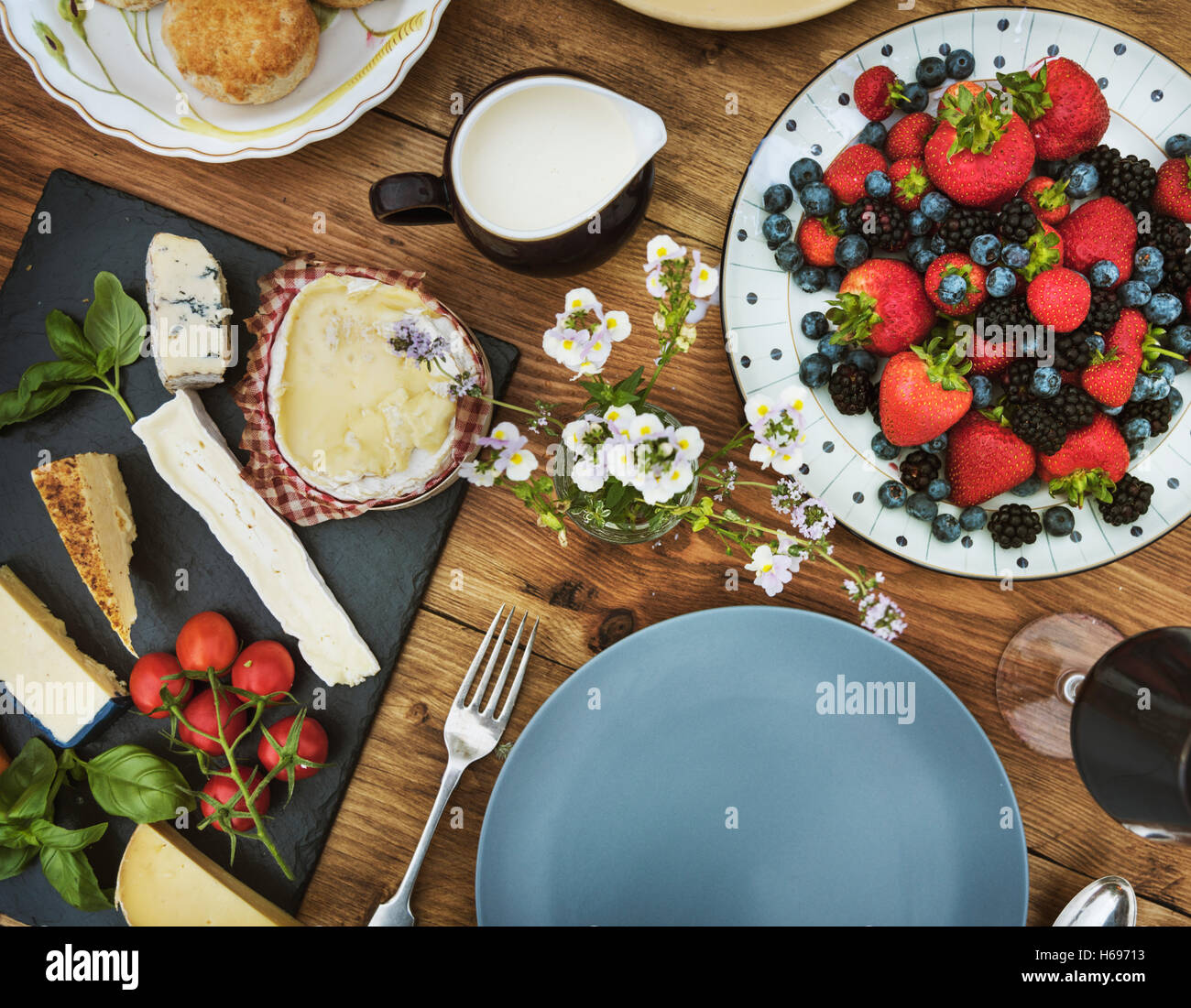 Table Food Lunch Variety Concept Stock Photo - Alamy