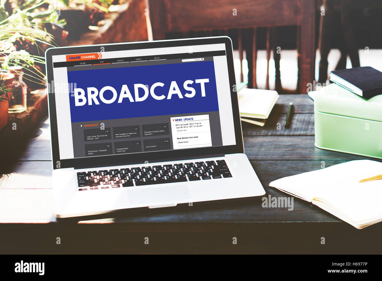 Live Broadcast Media News Online Concept Stock Photo - Alamy