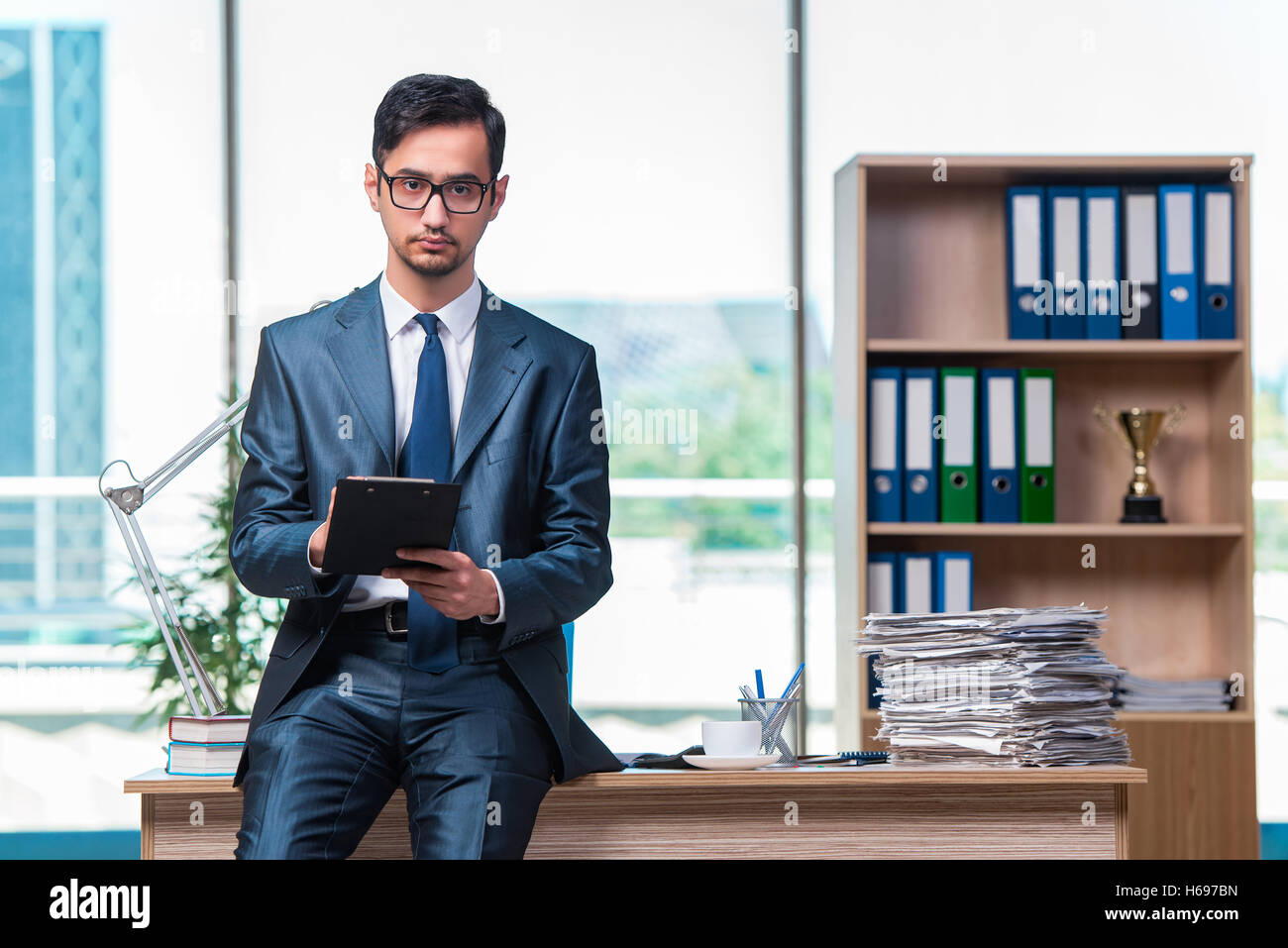 Businessman working in the office Stock Photo - Alamy