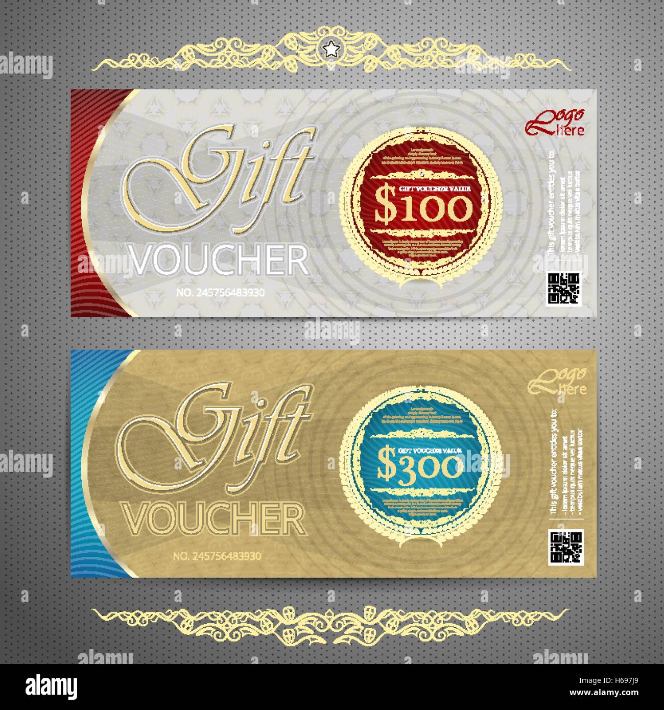 Gift voucher template with colorful pattern,cute gift voucher ...